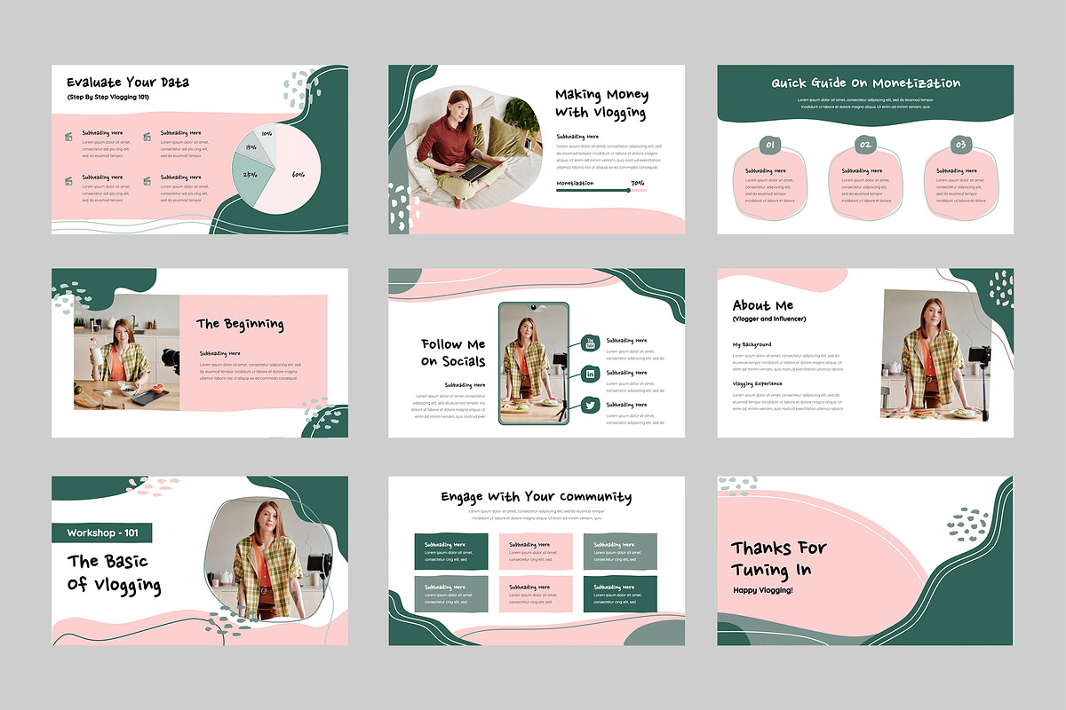 Vlogging Powerpoint Template, a Presentation Template by TMint Creative