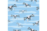 Flying Drones Seamless Pattern, an Object Graphic by robuart