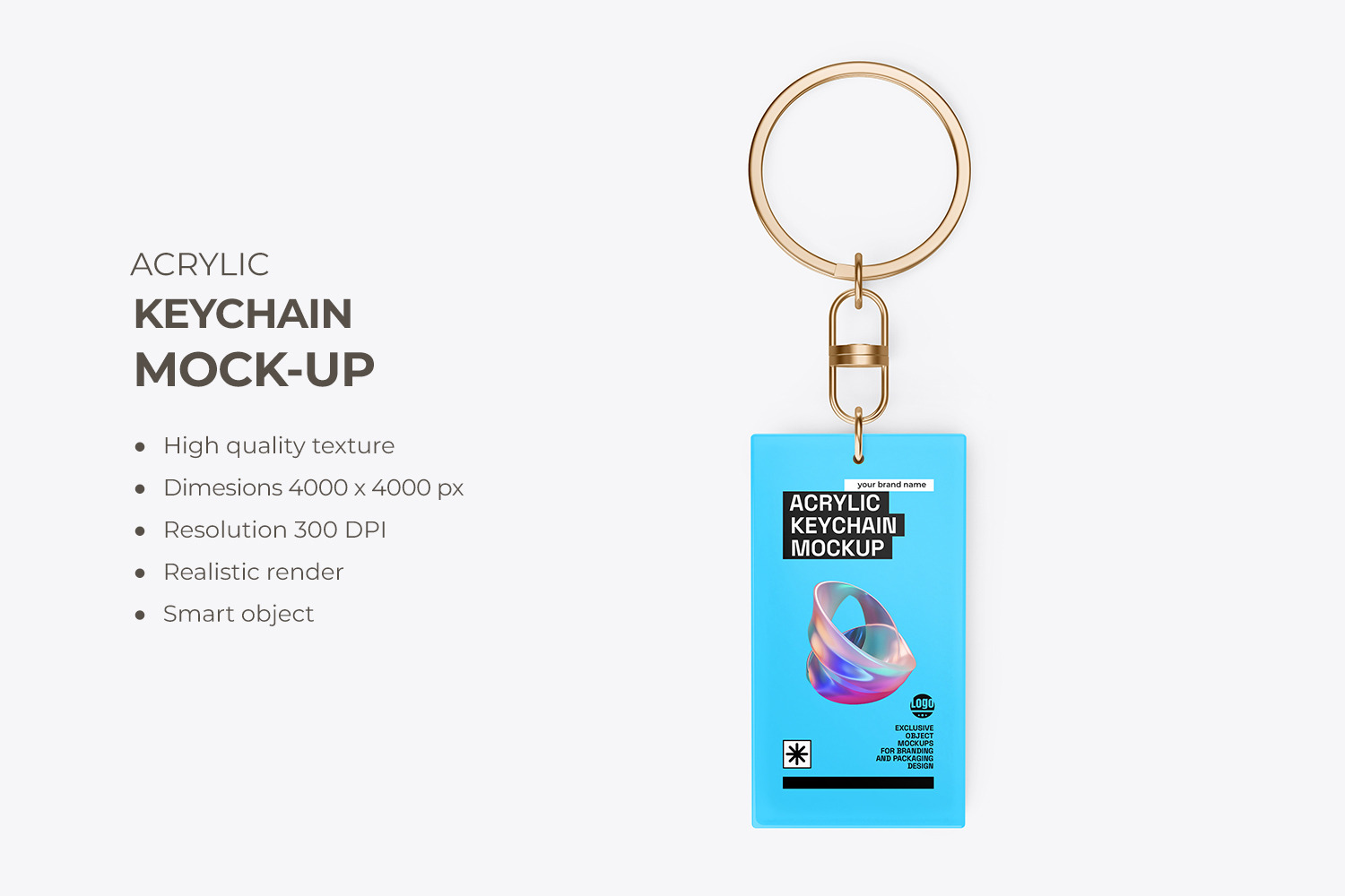 Acrylic Keychain Mockup, a Merchandise Mockup by Ram Studio