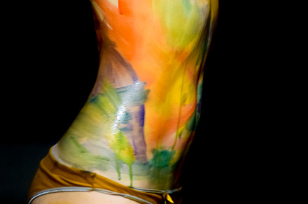 Body art drawing on the body beautiful girl with painted body ...