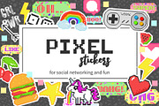 PIXEL ART STICKERS | Work Illustrations ~ Creative Market