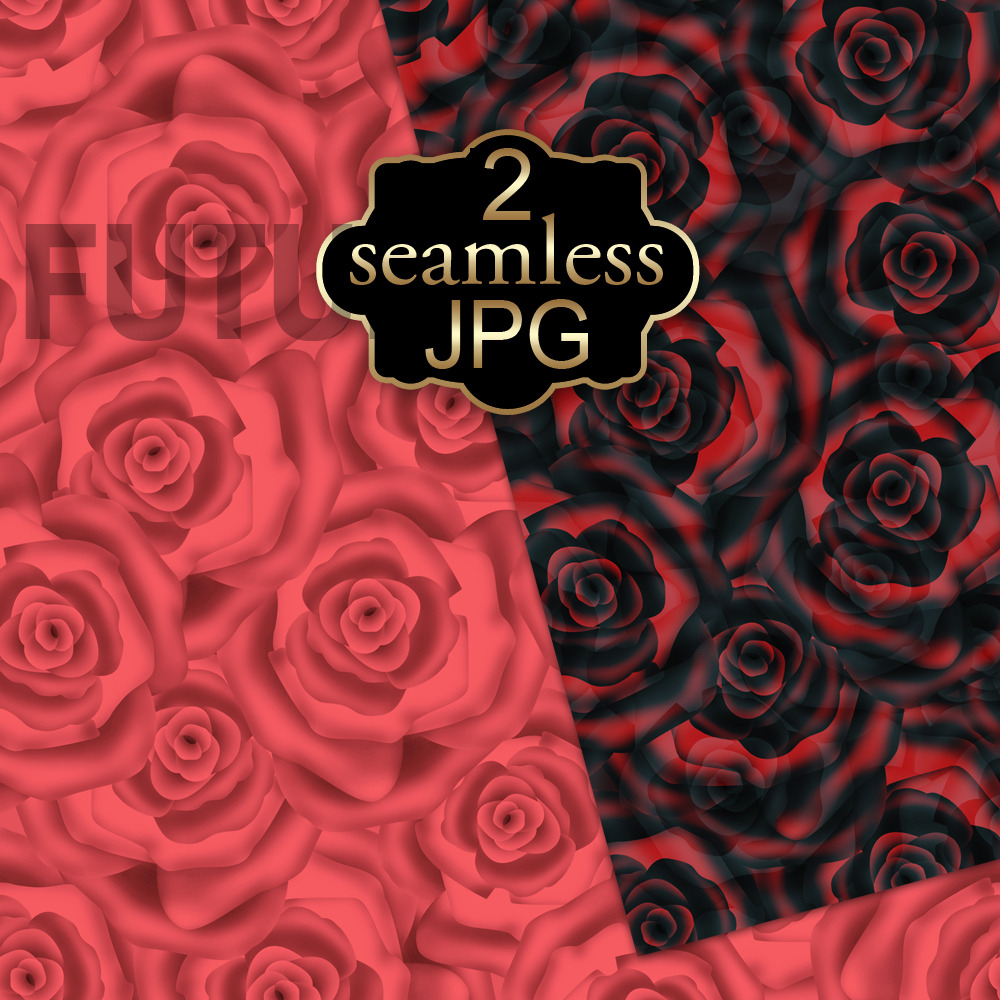 Seamless pattern of red Roses, a Pattern Graphic by Futurel