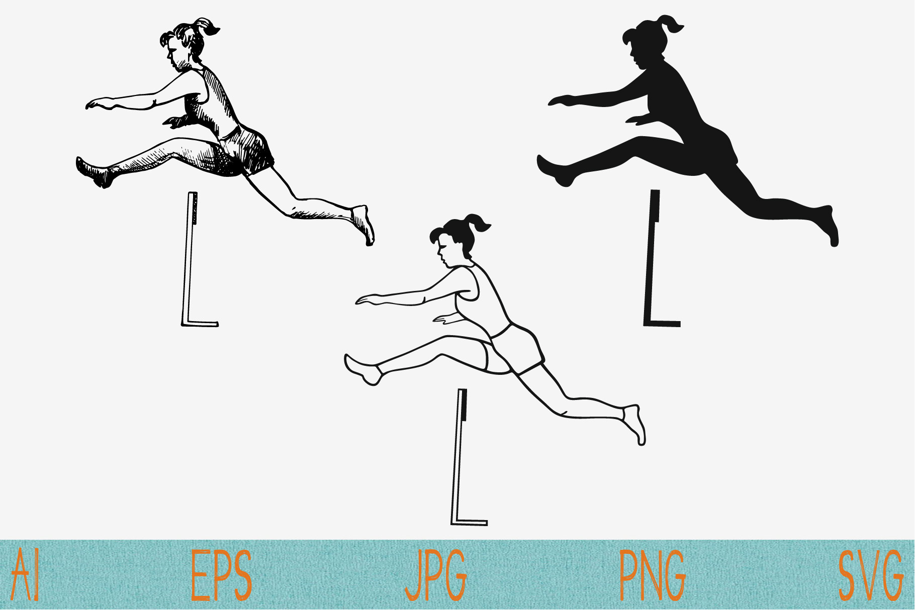 jumping hurdles set vector svg png, an Object Graphic by FileVectorSVG