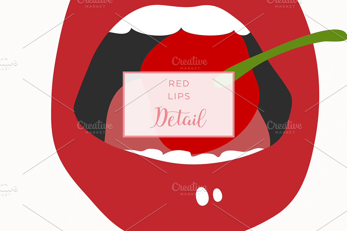9 Red Hot Lips Graphics, a Work Illustration by Paperly Studio