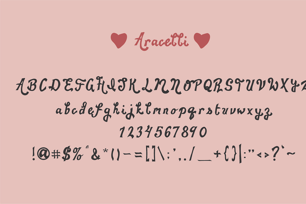 Aracelli: Hand-lettered Typeface, a Script Font by The Reb. Shop