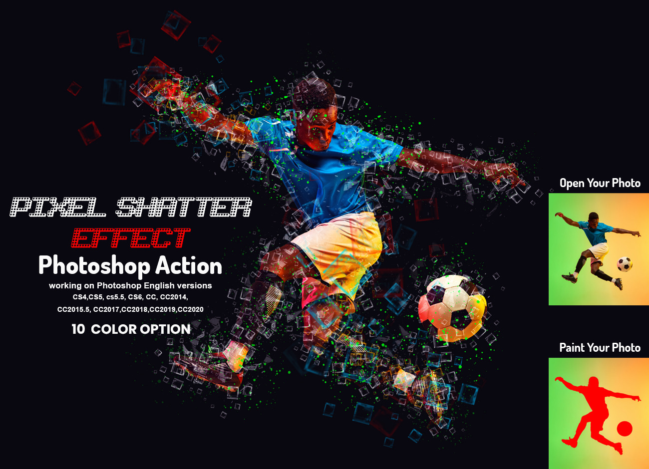 Pixel Shatter Effect PS Action, an Action Add-On by Studio Retouch