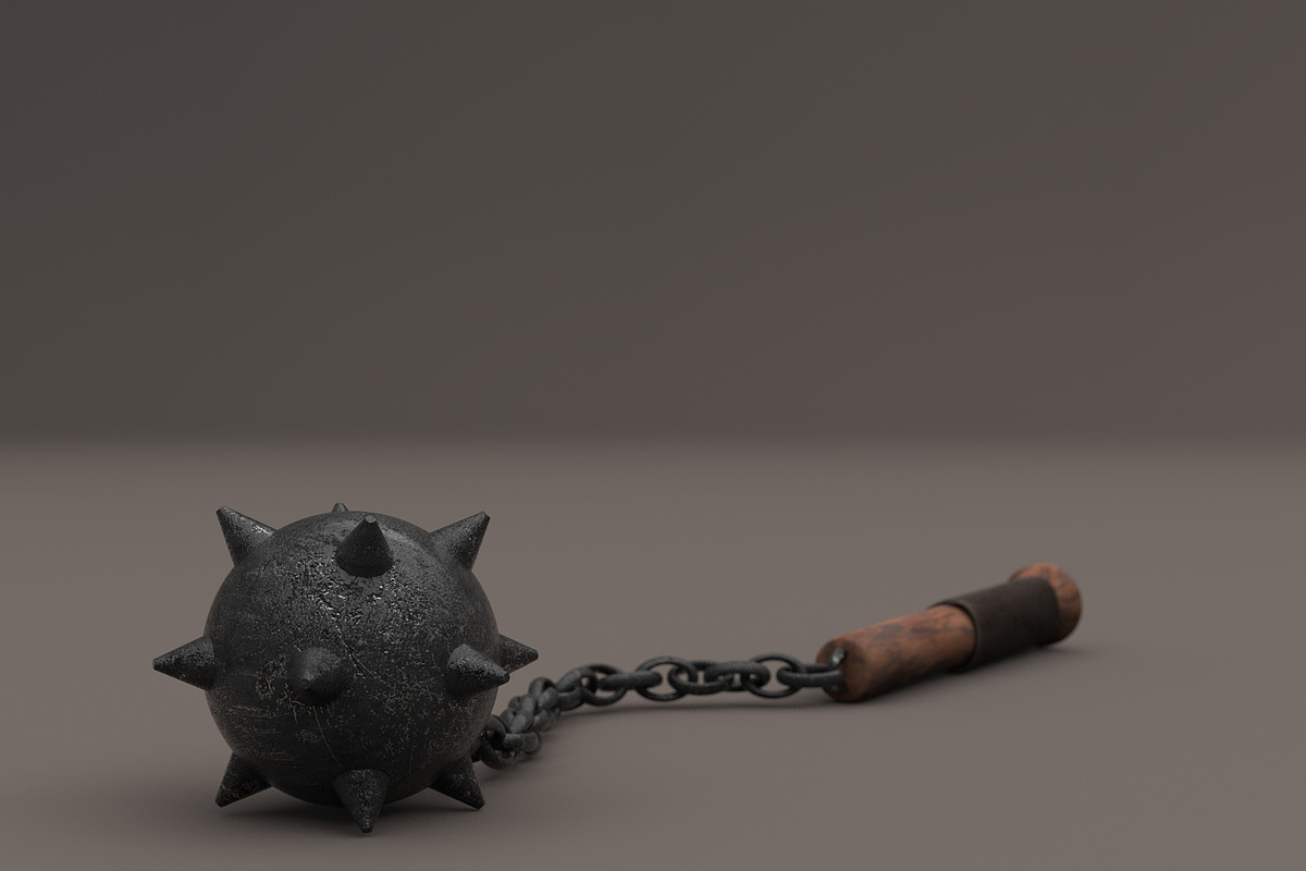 Medieval Weapon Morning Star, an Object 3D Model by 3DTreatment