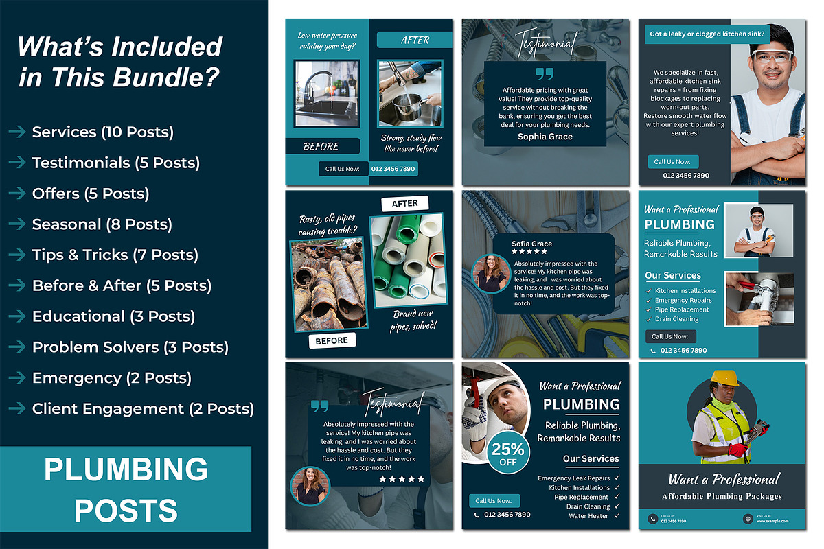 Plumbing Canva Templates Bundle