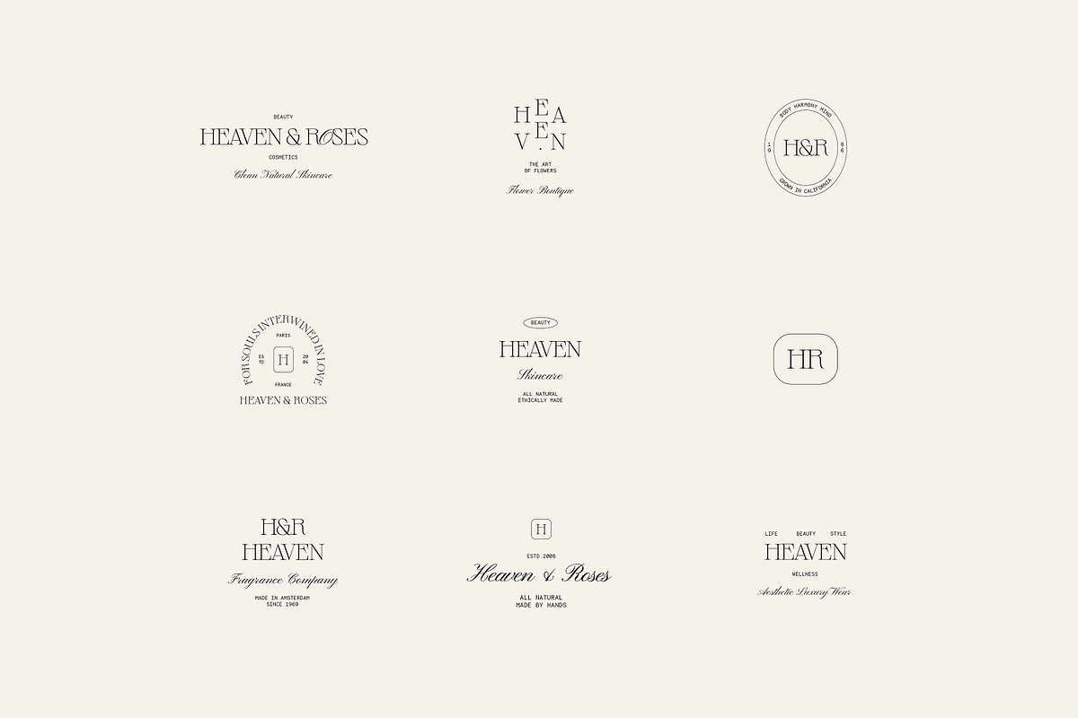 Heaven Minimal Logo Kit Ai Eps Psd, a Branding & Logo Template by Feel This