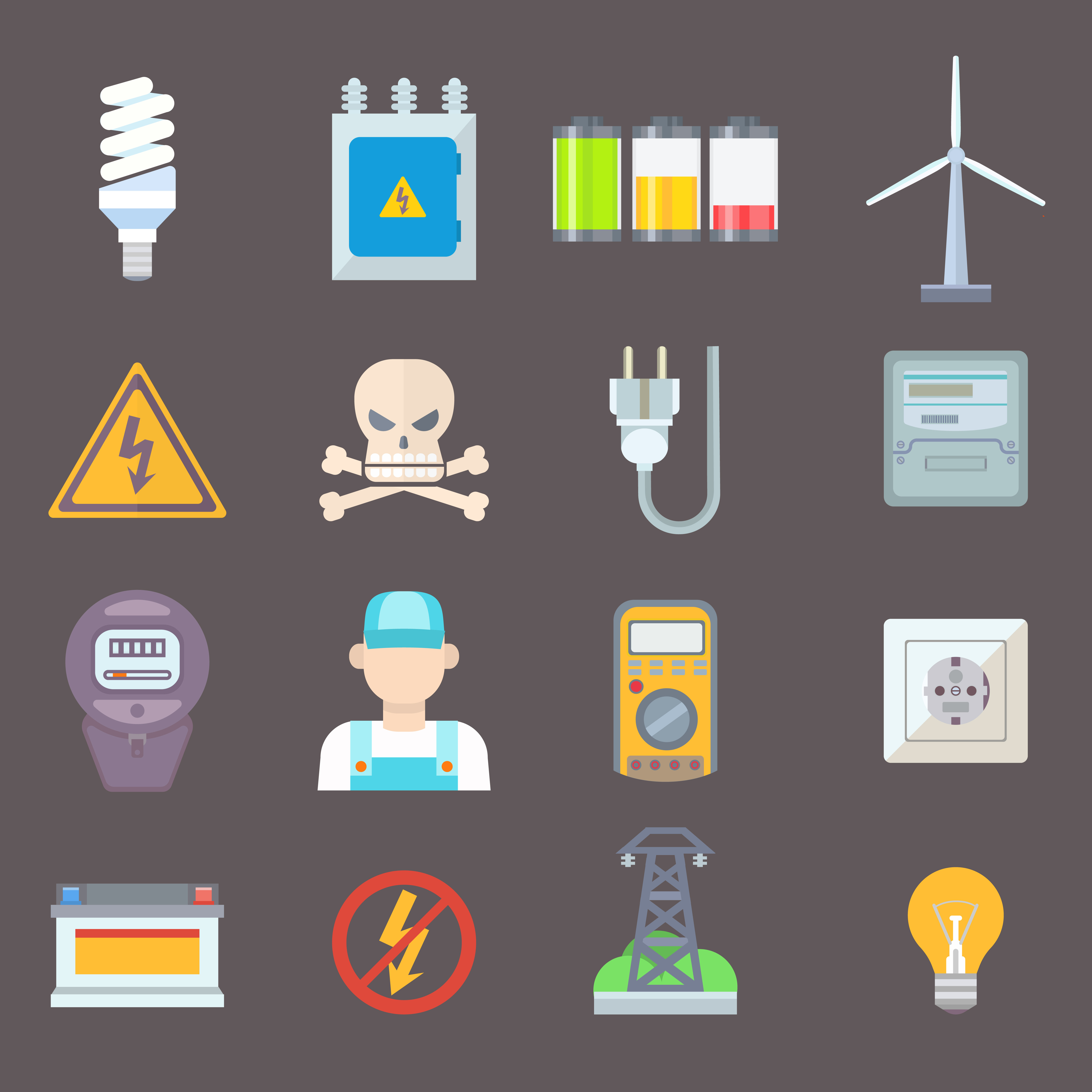 Energy and resource icon set, a Technology Illustration by KitVector ...