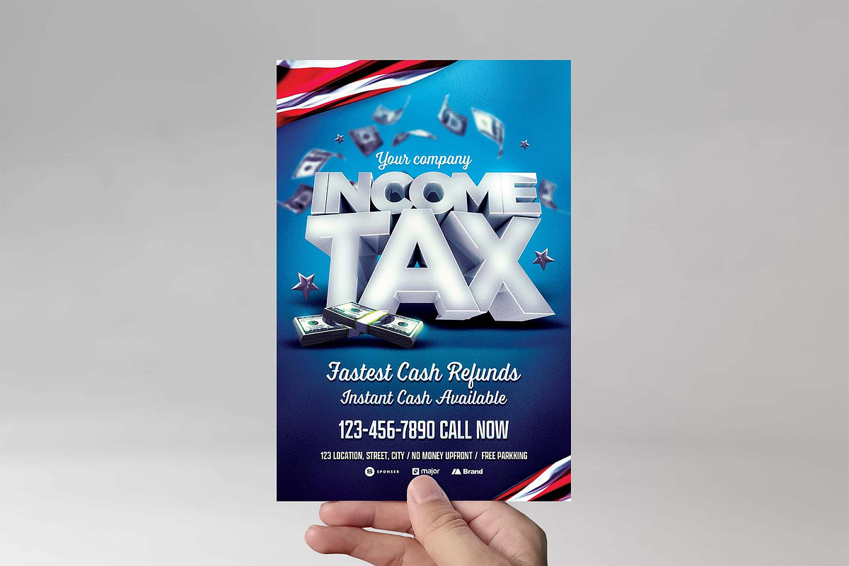 Income Tax Flyer Template, a Flyer Template by BrandPacks