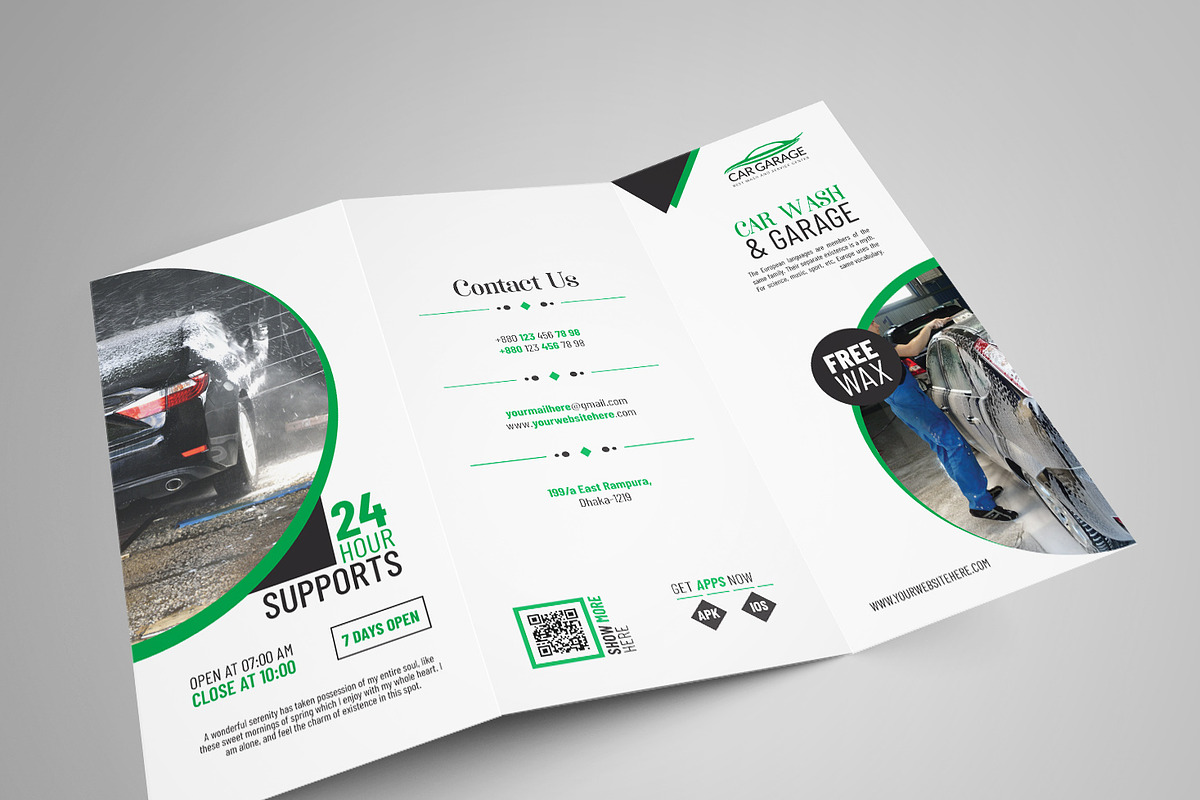 Car Wash Tri Fold Brochure Template, a Brochure Template by MRI STUDIO