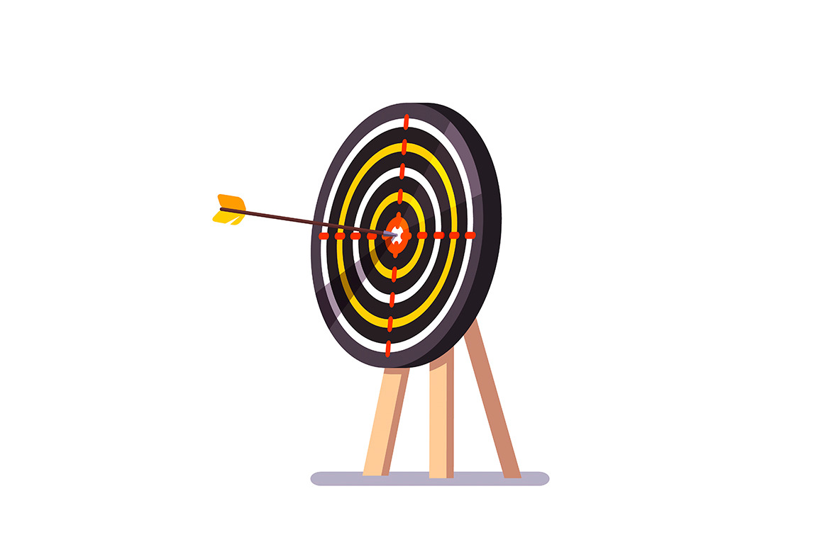 Arrow hitting target mark, an Object Illustration by Iconicbestiary