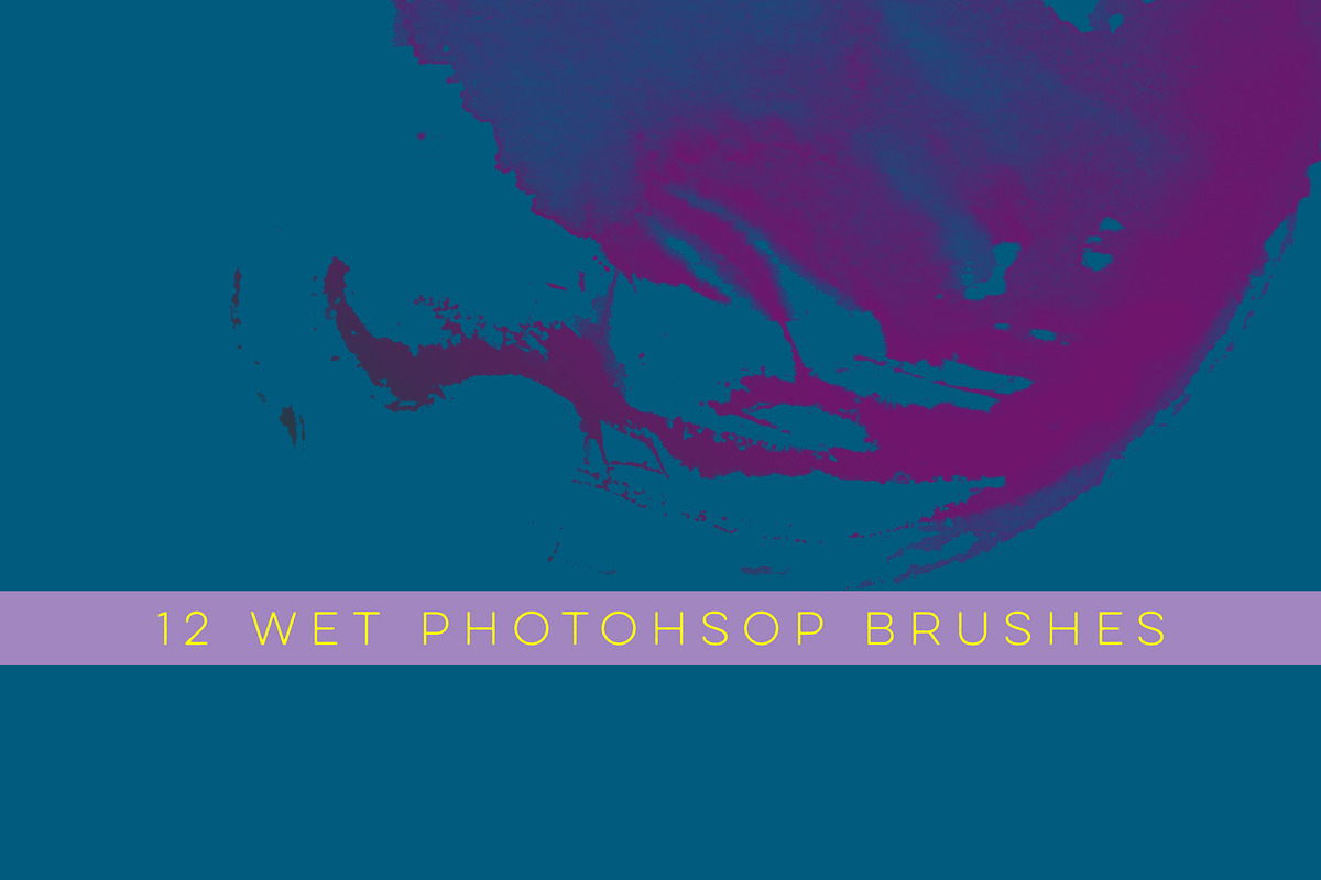12 Wet Photoshop Brushes, a Brush Add-On by CC CREATIVE CO