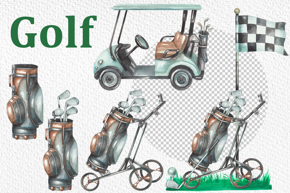 Golf watercolor clipart, a Sport Illustration by FITALARTSNEDIGI