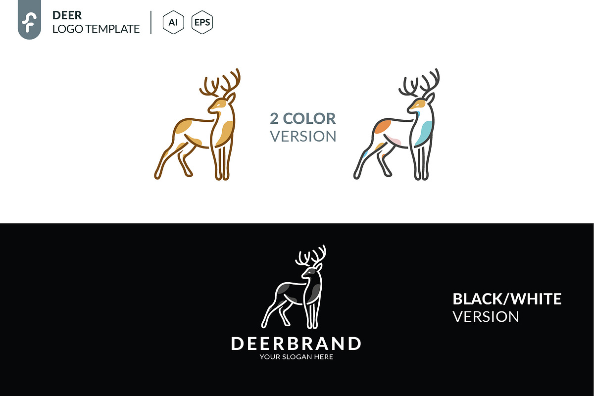 Deer Brand Logo, a Branding & Logo Template by ft.studio