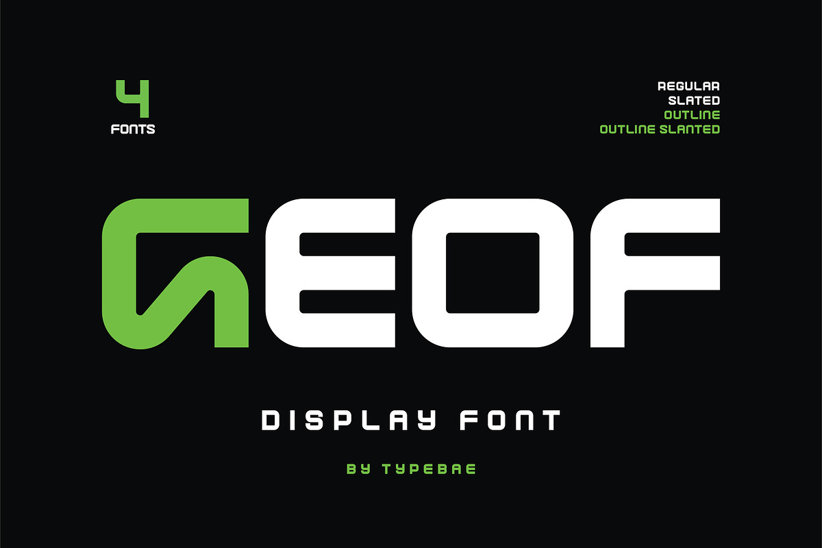 Geof – Futuristic Tech Display Font