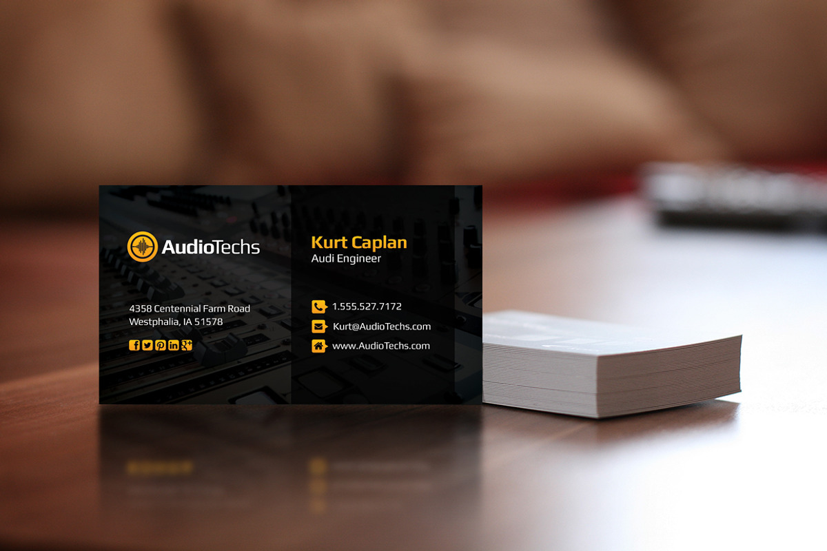 Audio Engineer Business Cards + Logo, a Business Card Template by ...