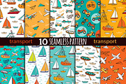 10 transport seamless pattern, a Pattern Graphic by EvgeniaV