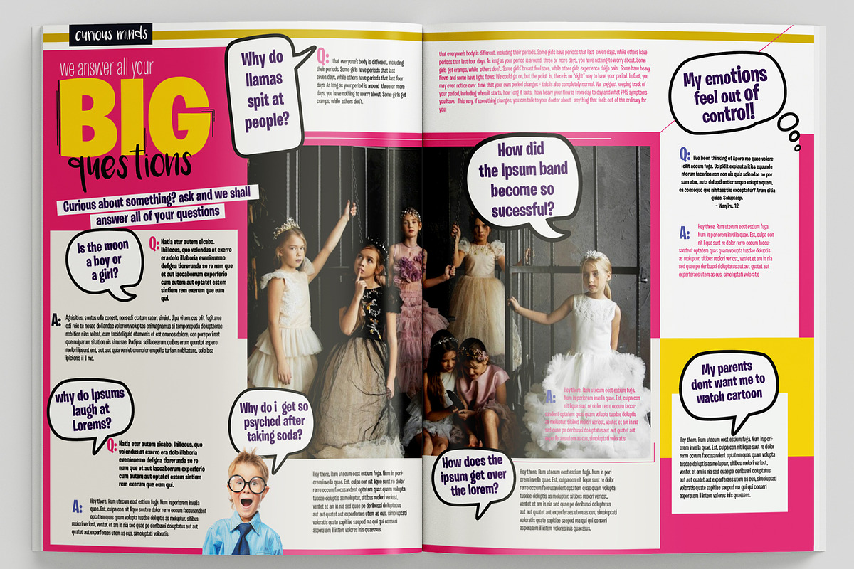 Kids Magazine Template, a Magazine Template by Red Cactus Creative