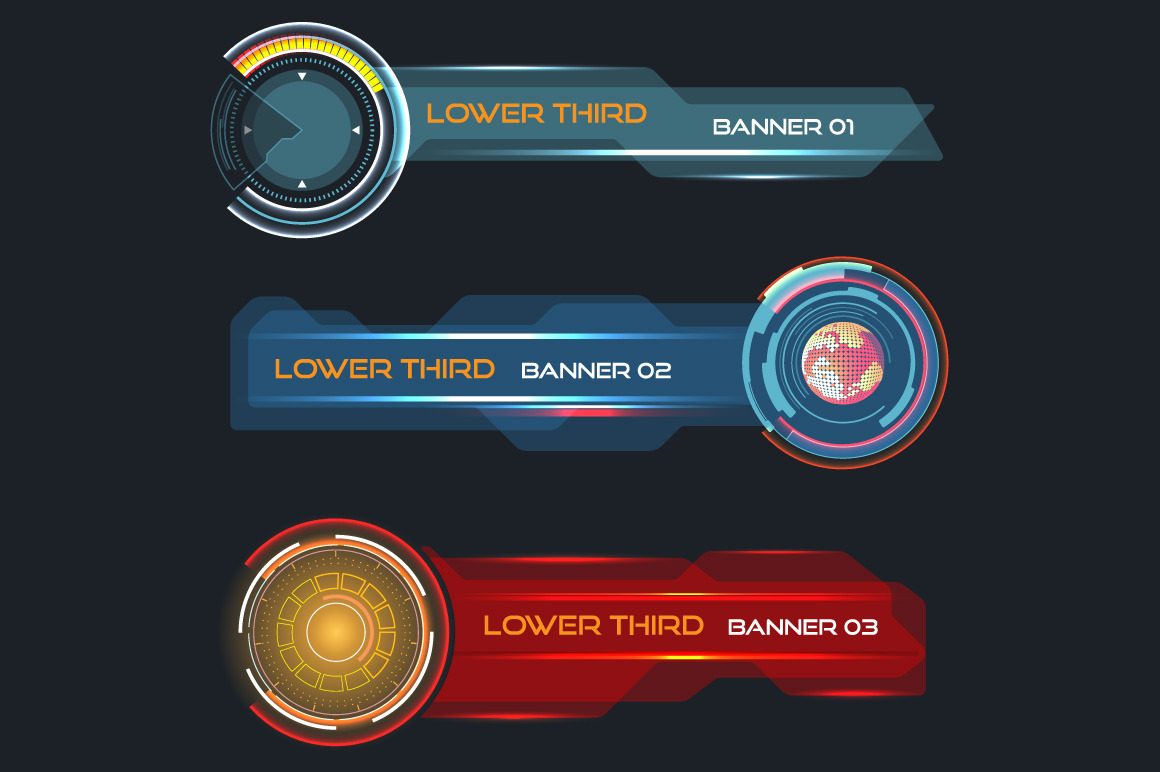 Futuristic Lower Third Banners, a Work Illustration by BeOGraphic