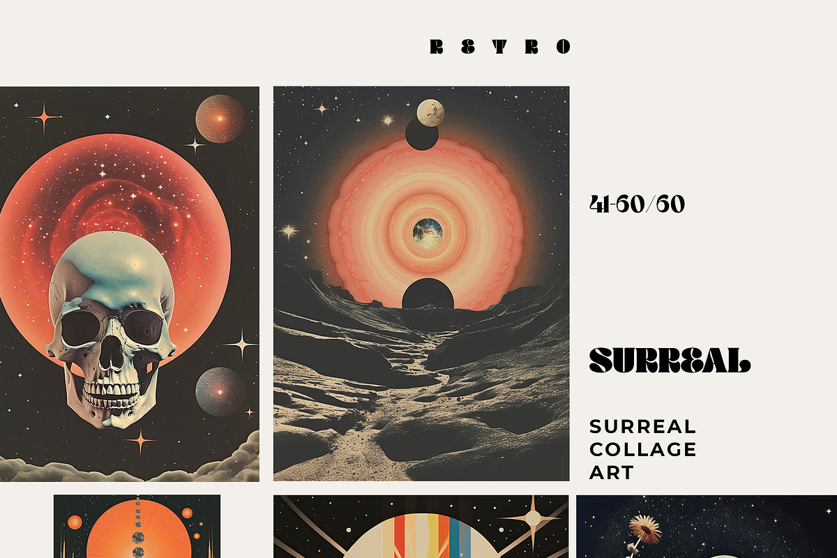 RETRO SURREAL Collage Art Posters