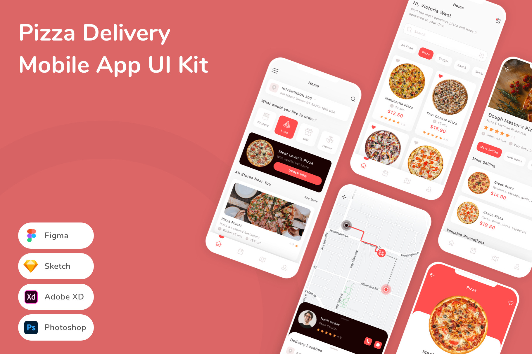 Pizza Delivery Mobile App UI Kit, an UI Kit Template by Betush