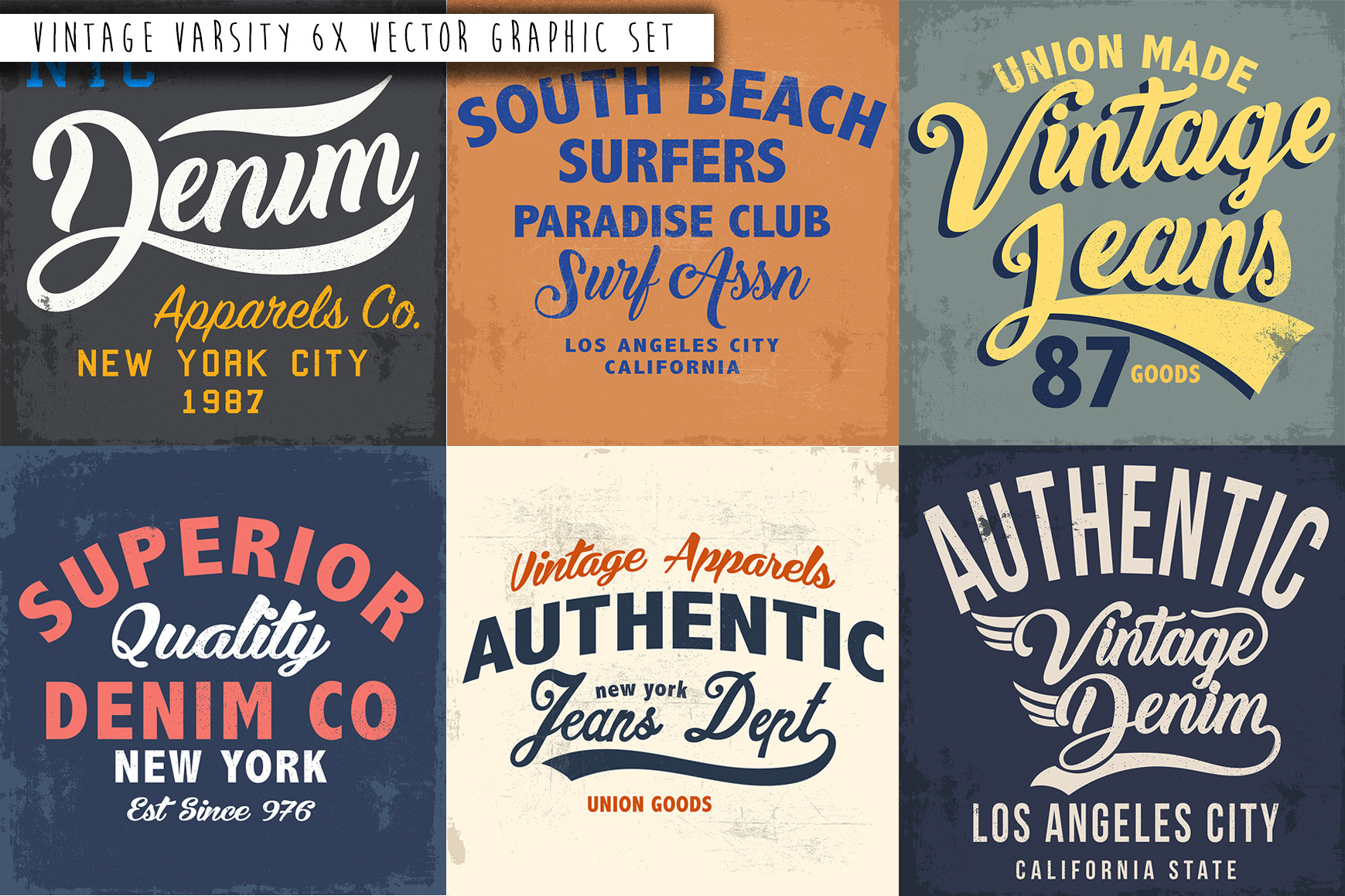 VECTOR SET OF VARSITY GRAPHICS, an Education Illustration by ulasokuyucu