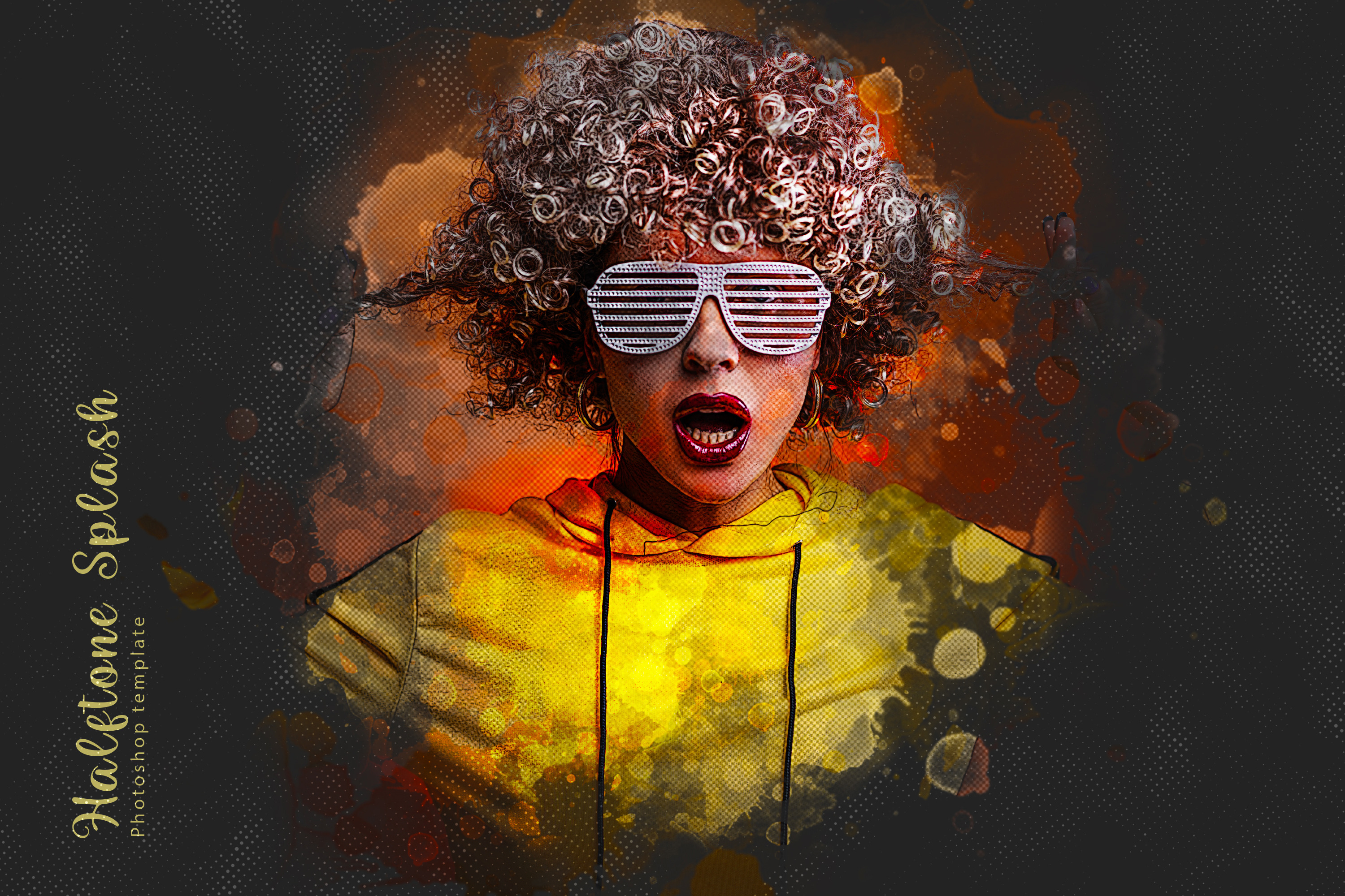 Halftone Splash Photo Effect