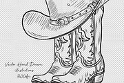 Wild West Vector Outlines, an Outline Icon by BarvArt