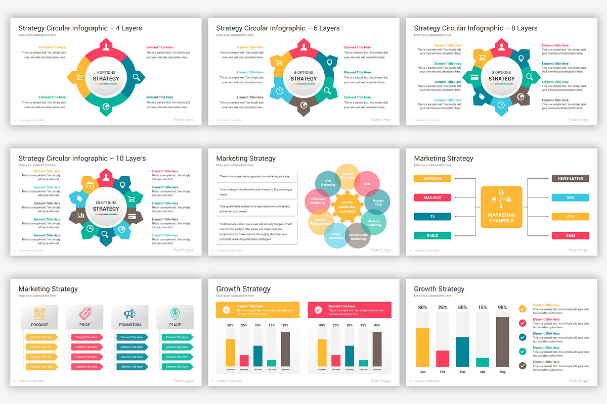 Strategy PowerPoint Diagrams, a Presentation Template by SlideOne