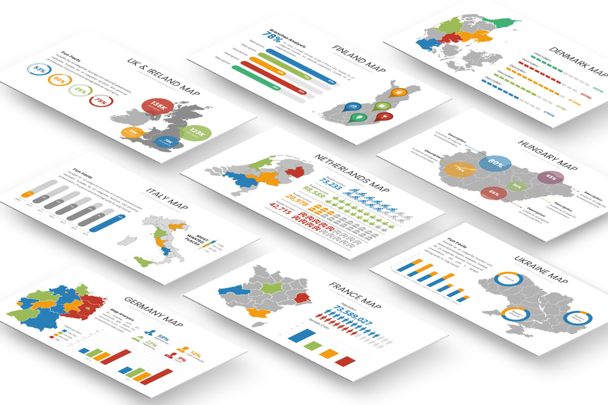 World Maps Bundle Powerpoint, a Presentation Template by SlideFactory