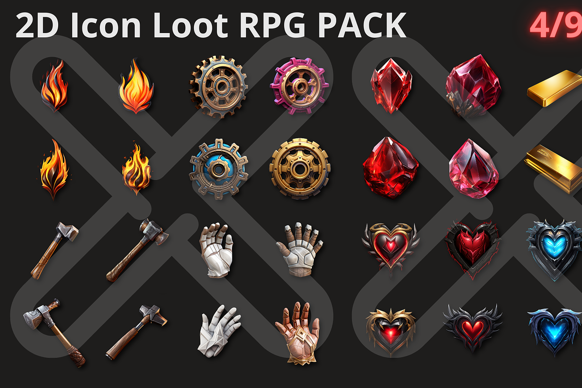 2D Icon Fantasy RPG Pack, a Solid Icon by TwoBitsCompany