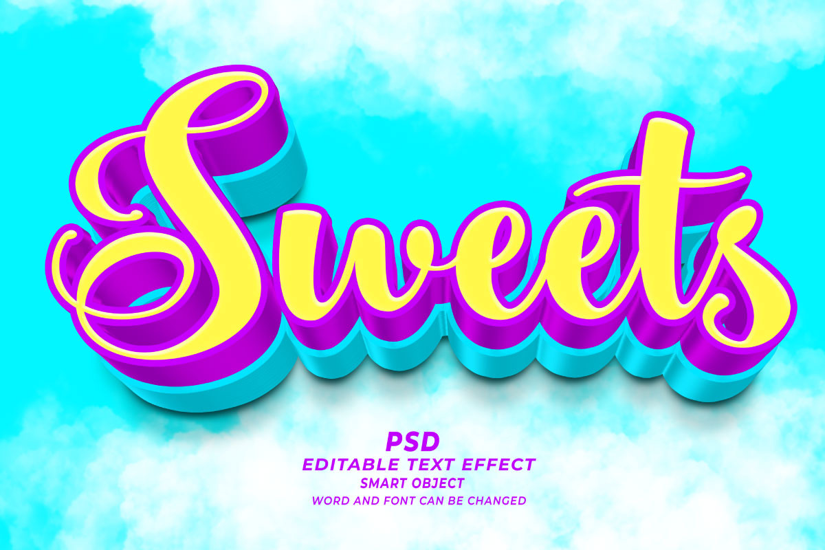 Sweets PSD 3D Editable Text Effect, a Layer Style Add-On by TrueVector