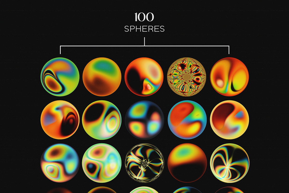 Rainbow Spheres, an Object Graphic by Freezerondigital