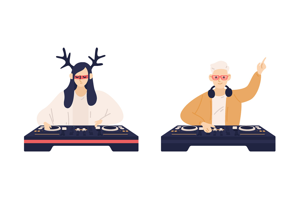 DJ set, a Person Illustration by Good Studio | Creative Market