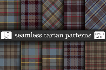 Set of 10 tartan patterns | Graphic Patterns ~ Creative Market