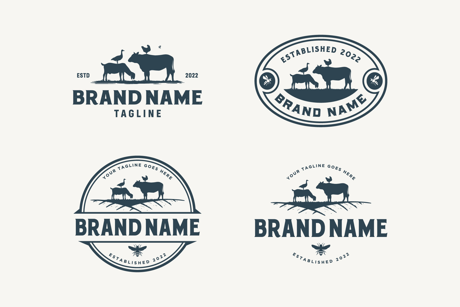 Livestock Cattle Emblem Farm Logo, a Branding & Logo Template by zdson