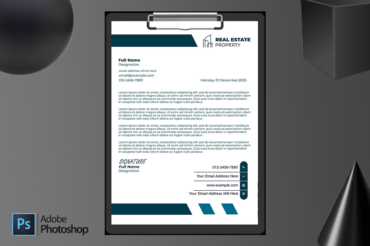 Modern Letterhead Layout Template