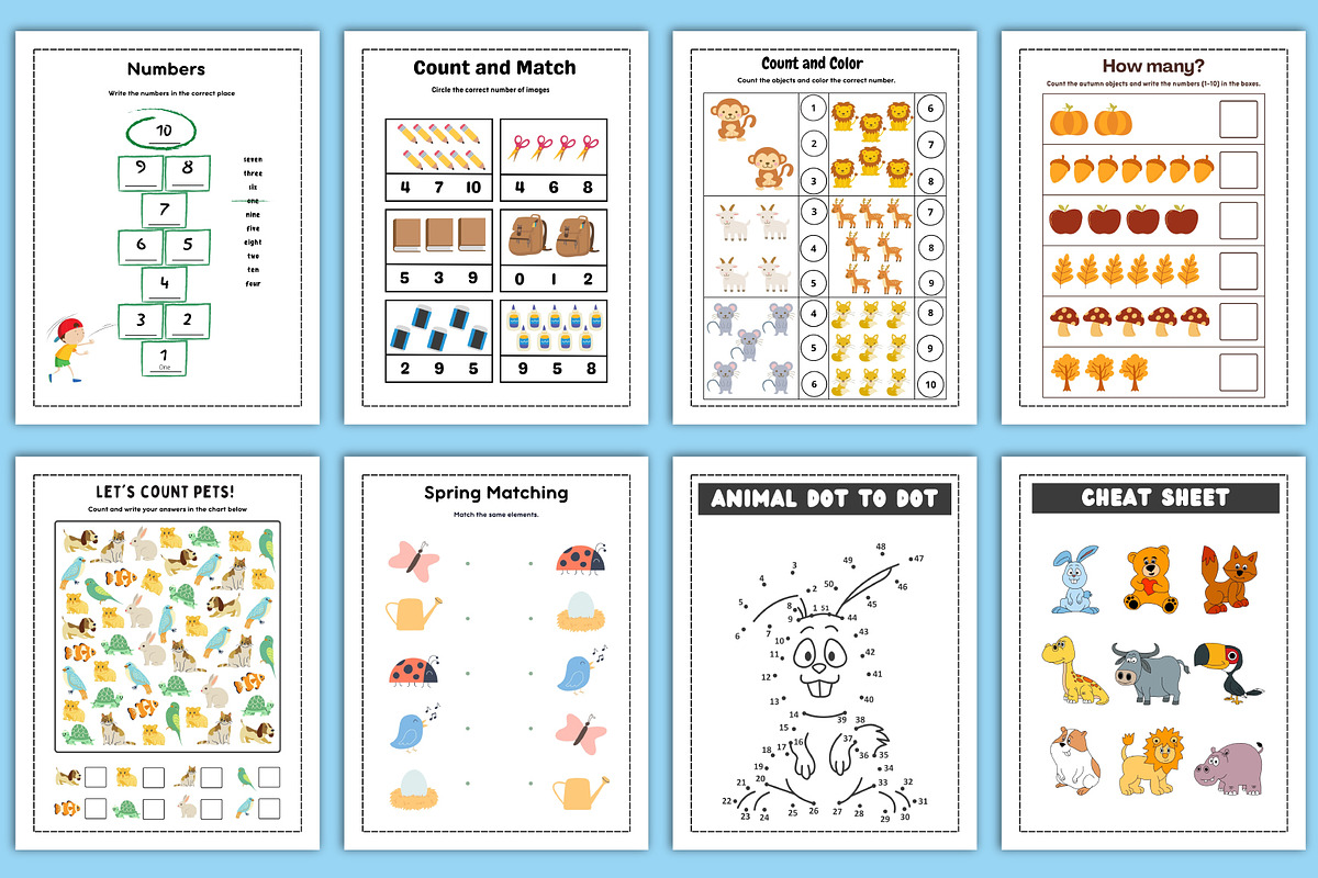 Let's Count and Color Math Worksheet