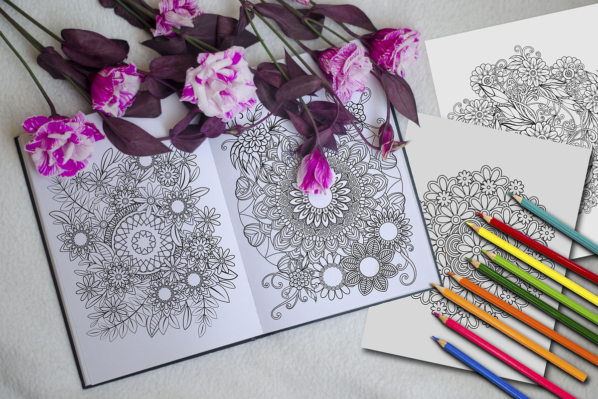 12 Coloring Pages, a Decorative Illustration by Elinorka