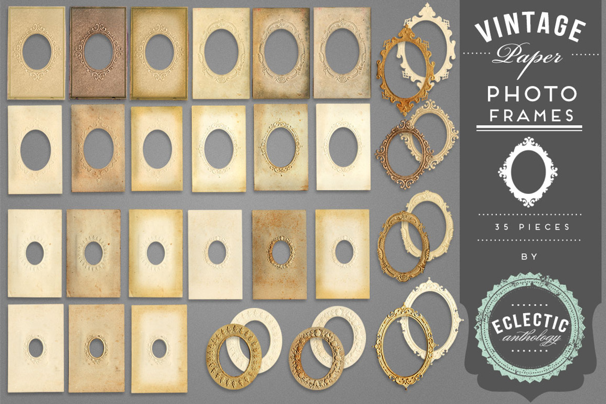 Vintage Paper Photo Frames, an Object Graphic by Eclectic Anthology