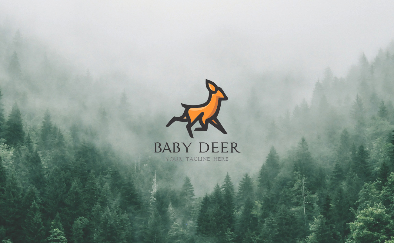 Baby Deer Vector Logo Template