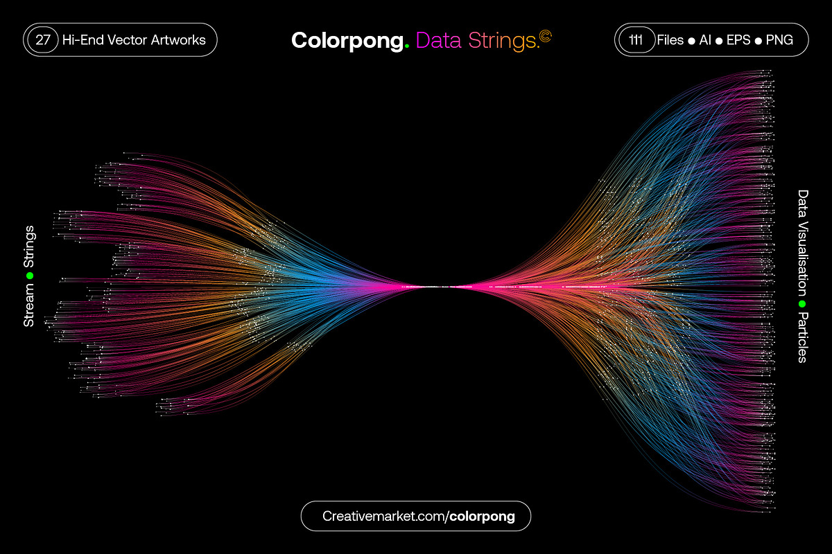 Data Strings – Vector Bundle, a Technology Illustration by Colorpong