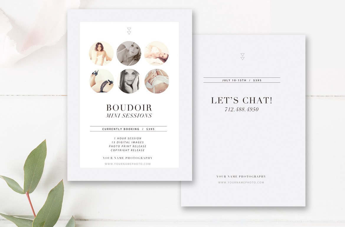 Boudoir Mini Session Marketing Board, a Flyer Template by By Stephanie ...