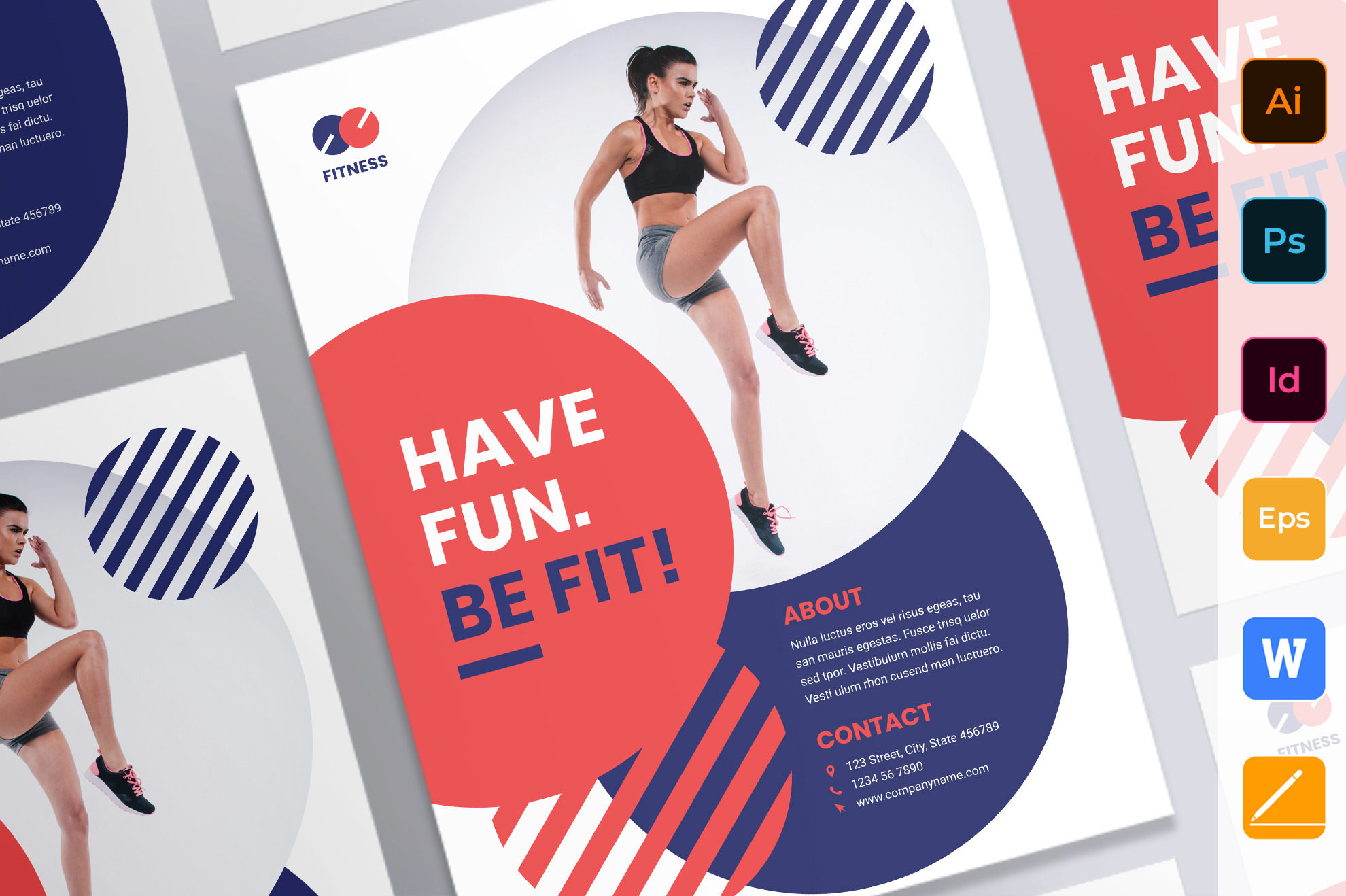 Fitness Trainer Coach Poster, a Flyer Template by TemplatesNow!