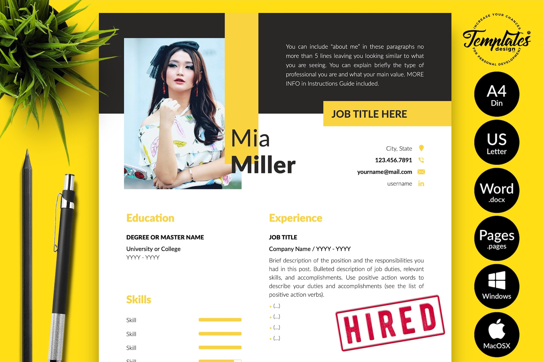Creative Resume Bundle / CV - Mia