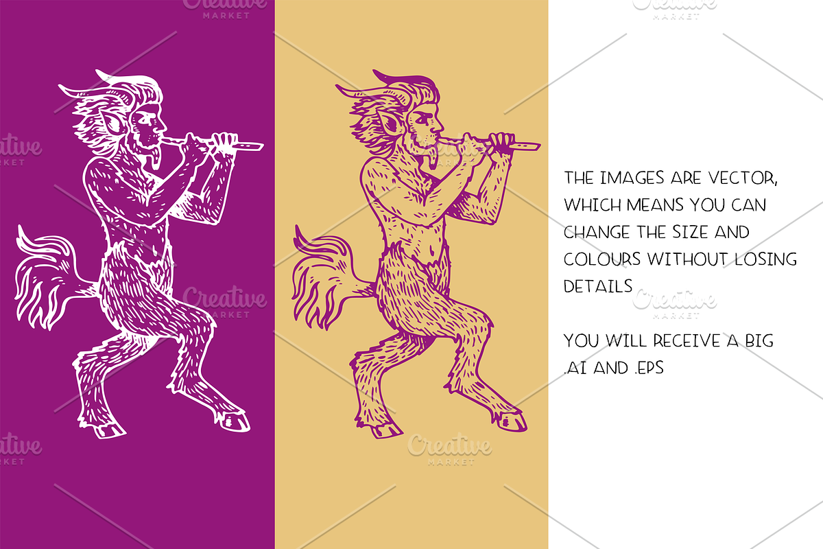 Mythological creatures - illustrations