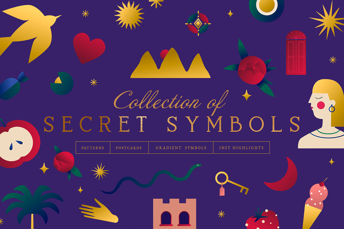 Gradient Vector Kit of Symbols, a Decorative Illustration by NassyArt