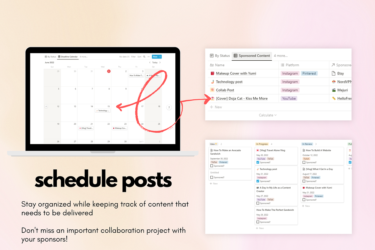 Content Creator Notion Template | Creative Market Content Creator Notion Template | Creative Market